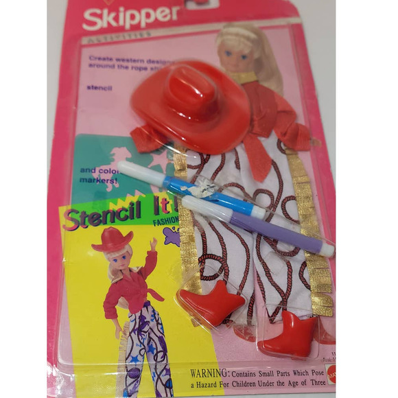 Mattel | Toys | Vintage Skipper Stencil Cow Girl Clothes Boots Hat Set ...